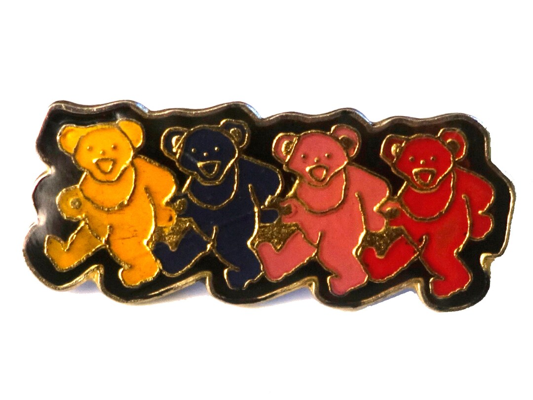 GRATEFUL DEAD Dancing Bears Vintage Enamel Pin Lapel Badge Gift Tour ...