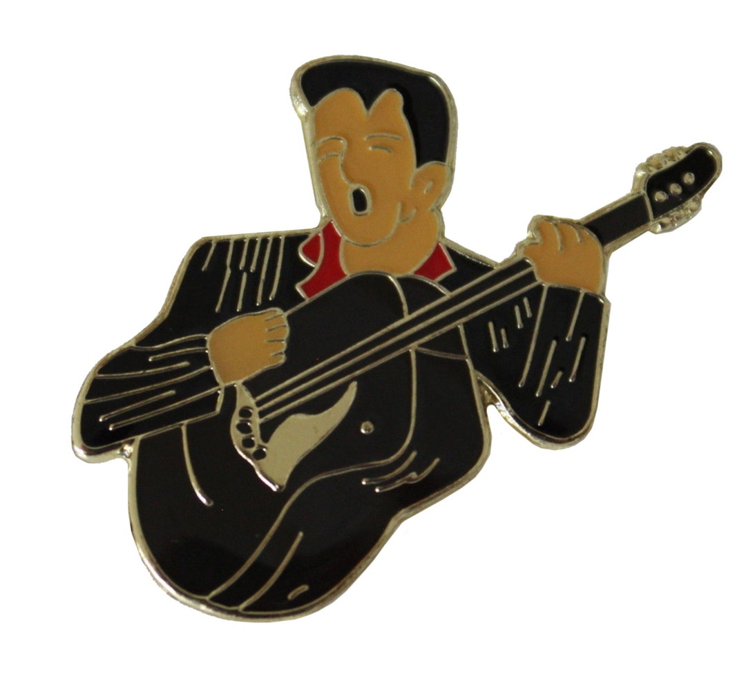 ROCKABILLY Vintage Enamel Pin Pinback Folk Music Country Rock Elvis ...