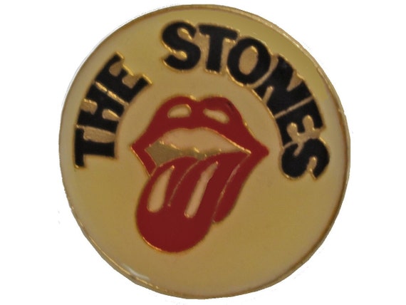 ROLLING STONES vintage enamel pin button lapel badge - Gem