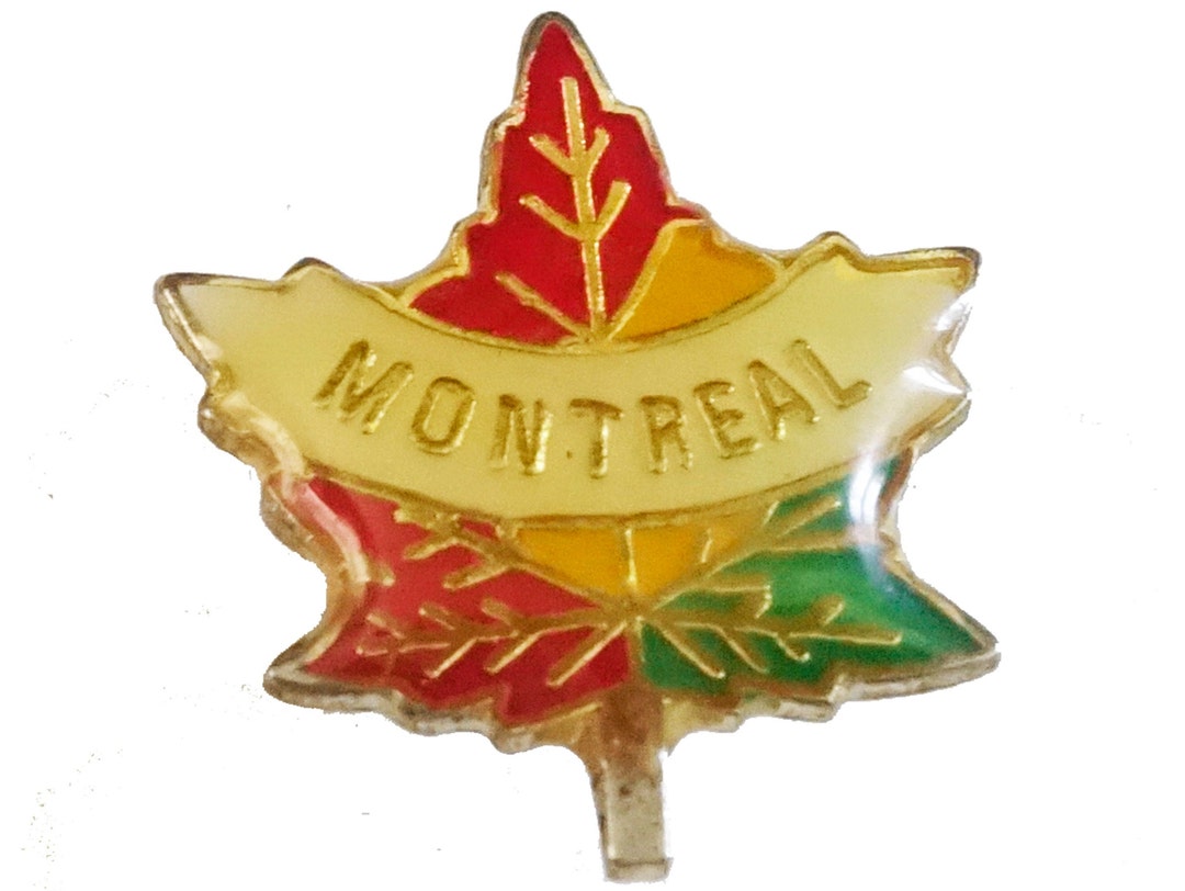 MONTREAL CANADA Vintage Lapel Enamel Pin Maple Leaf Canadian Flag ...