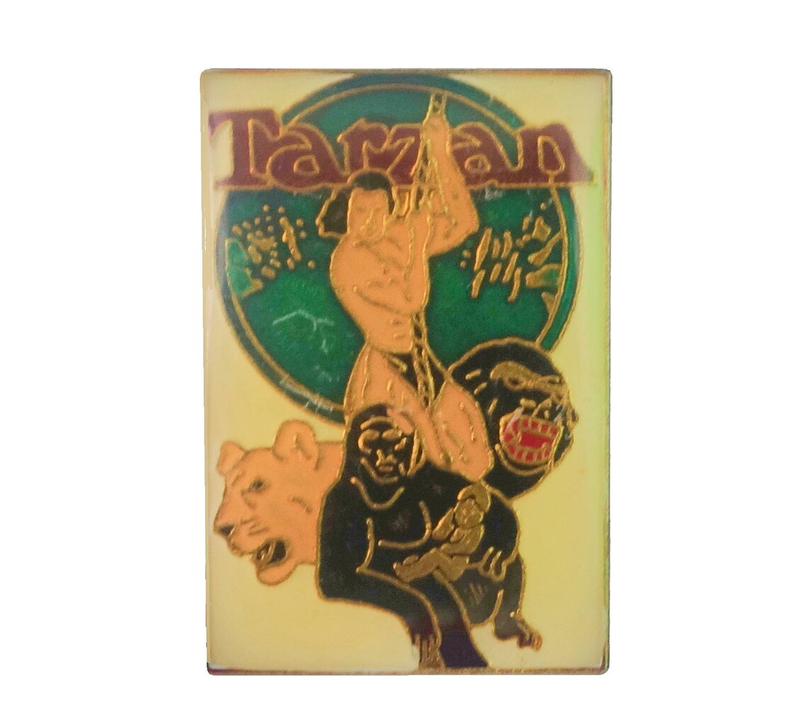 TARZAN of the Apes Vintage Enamel Pin Lapel Badge Movie Edgar Rice ...