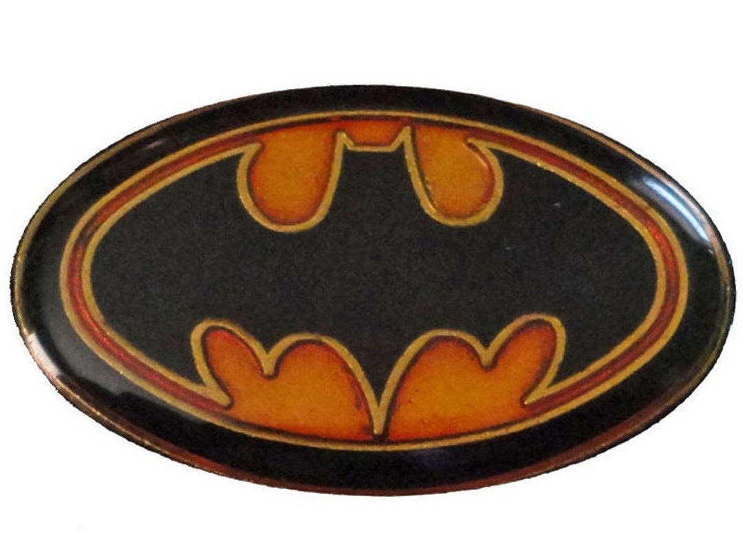 BATMAN Emblem 1989 DC Comics Vintage Enamel Pin Lapel Badge Batsignal ...