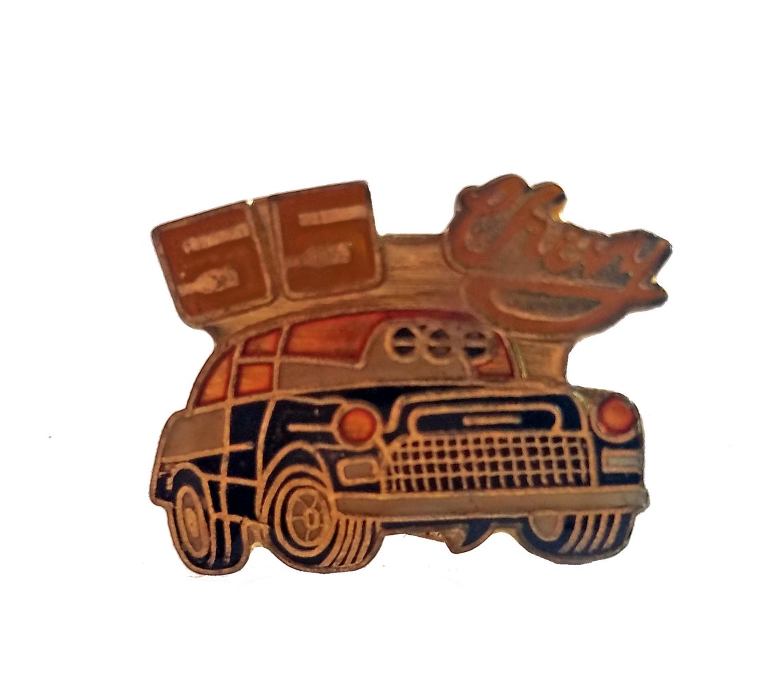 1955 CHEVY vintage enamel pin lapel enamel pinback tie hat | Etsy