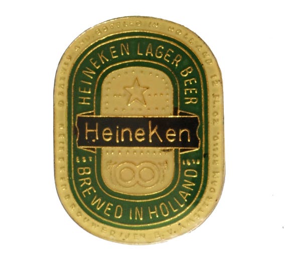 HEINEKEN BEER vintage enamel pin lapel cloisonne drun… - Gem
