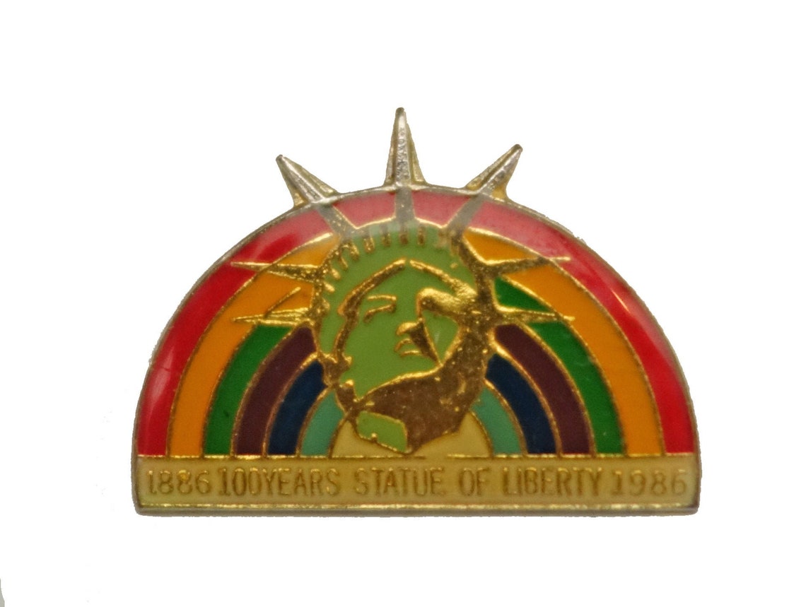STATUE of LIBERTY 100 USA Vintage Enamel Pin Lapel Badge - Etsy