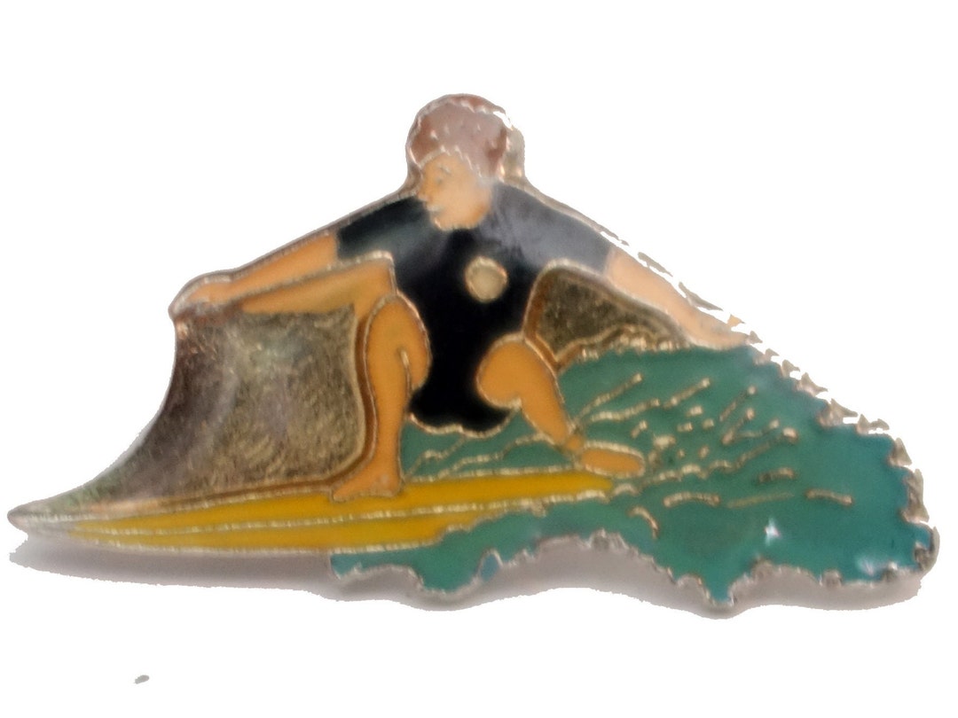SURF Vintage Enamel Pin Lapel Badge SURFBOARD Pinback - Etsy