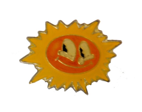 SMILEY FACE SUN Vintage Enamel Pin Lapel Badge Gift Smile | Etsy