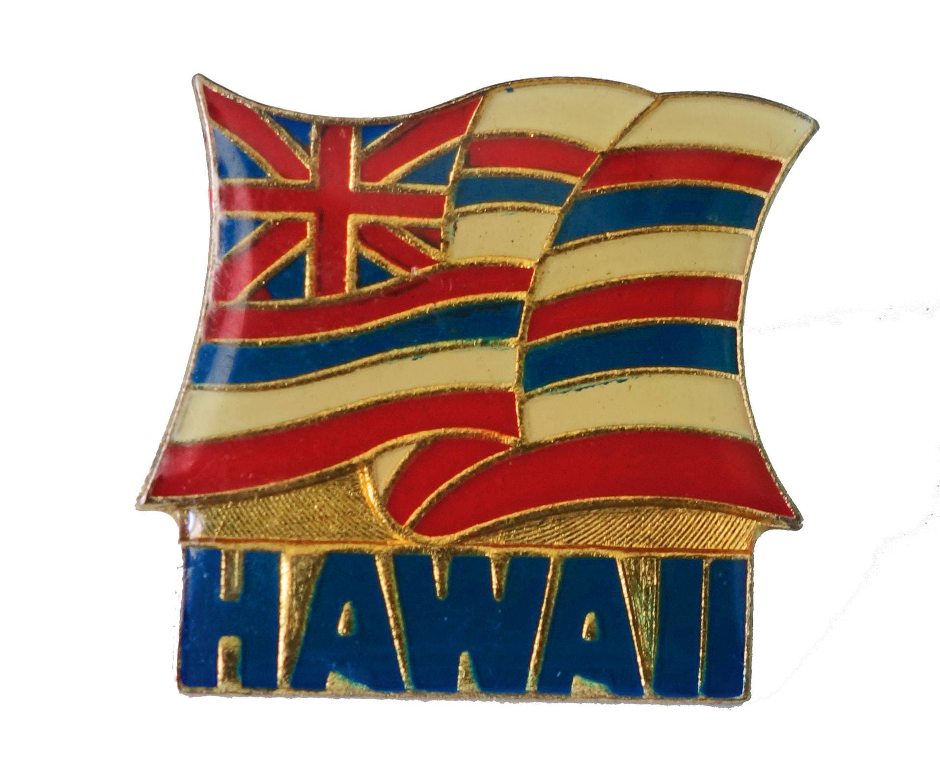 HAWAII STATE FLAG vintage enamel pin lapel badge brooch gift | Etsy
