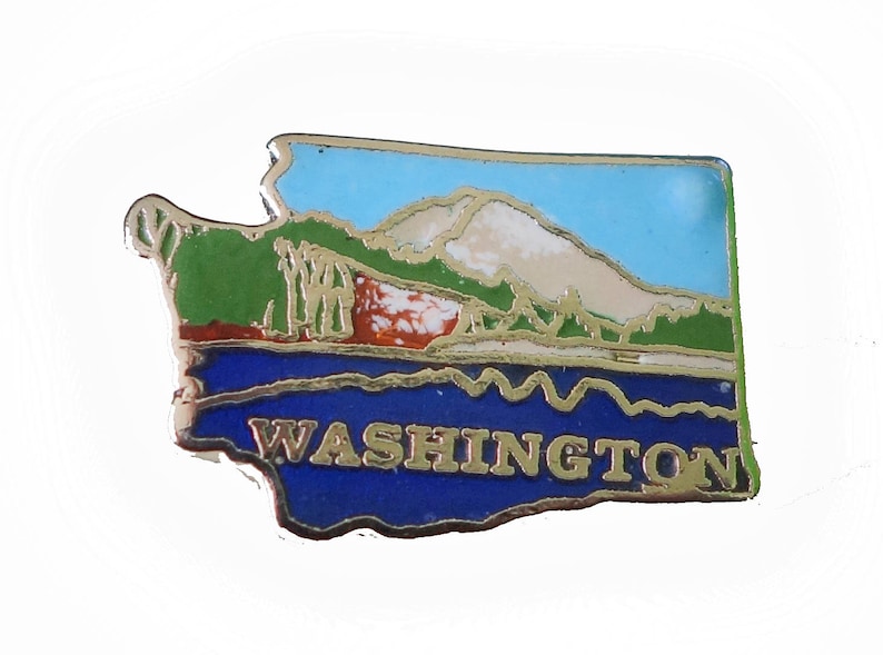 WASHINGTON STATE Vintage Enamel Pin Lapel Badge Gift Mafco - Etsy