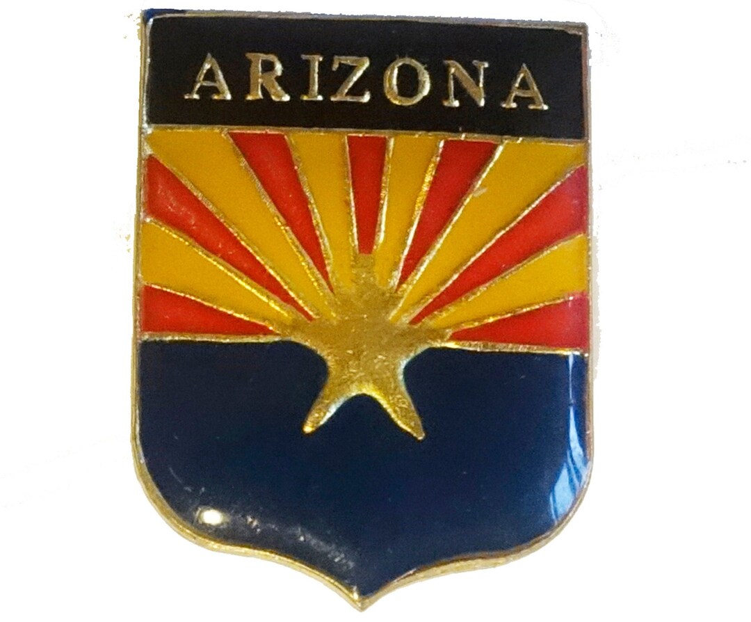 ARIZONA STATE FLAG Vintage Enamel Pin Lapel Crest Pinback - Etsy