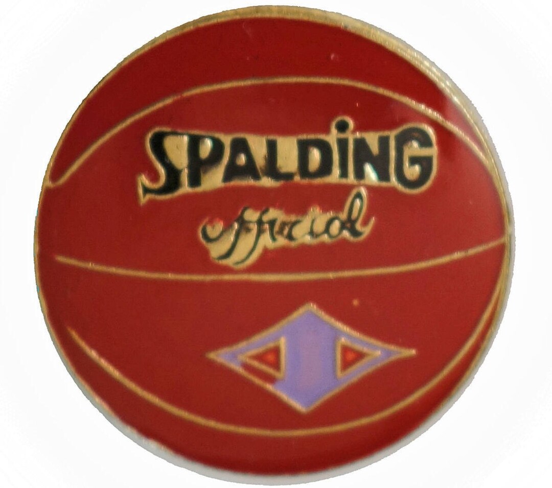 BASKETBALL Vintage Enamel Pin Lapel Badge Trophy Spalding Official High ...