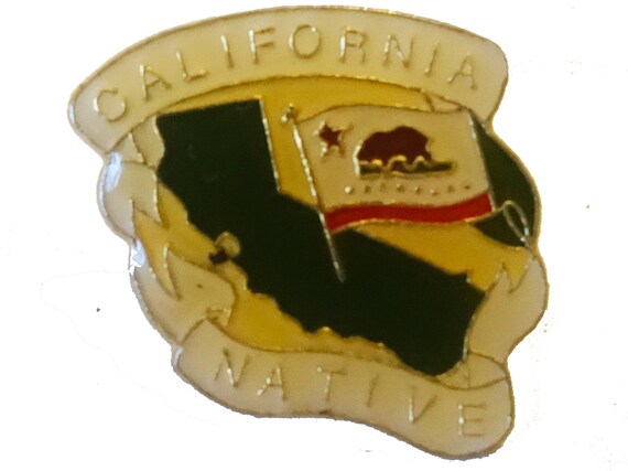 CALIFORNIA NATIVE STATE vintage enamel lapel pin pinb… - Gem