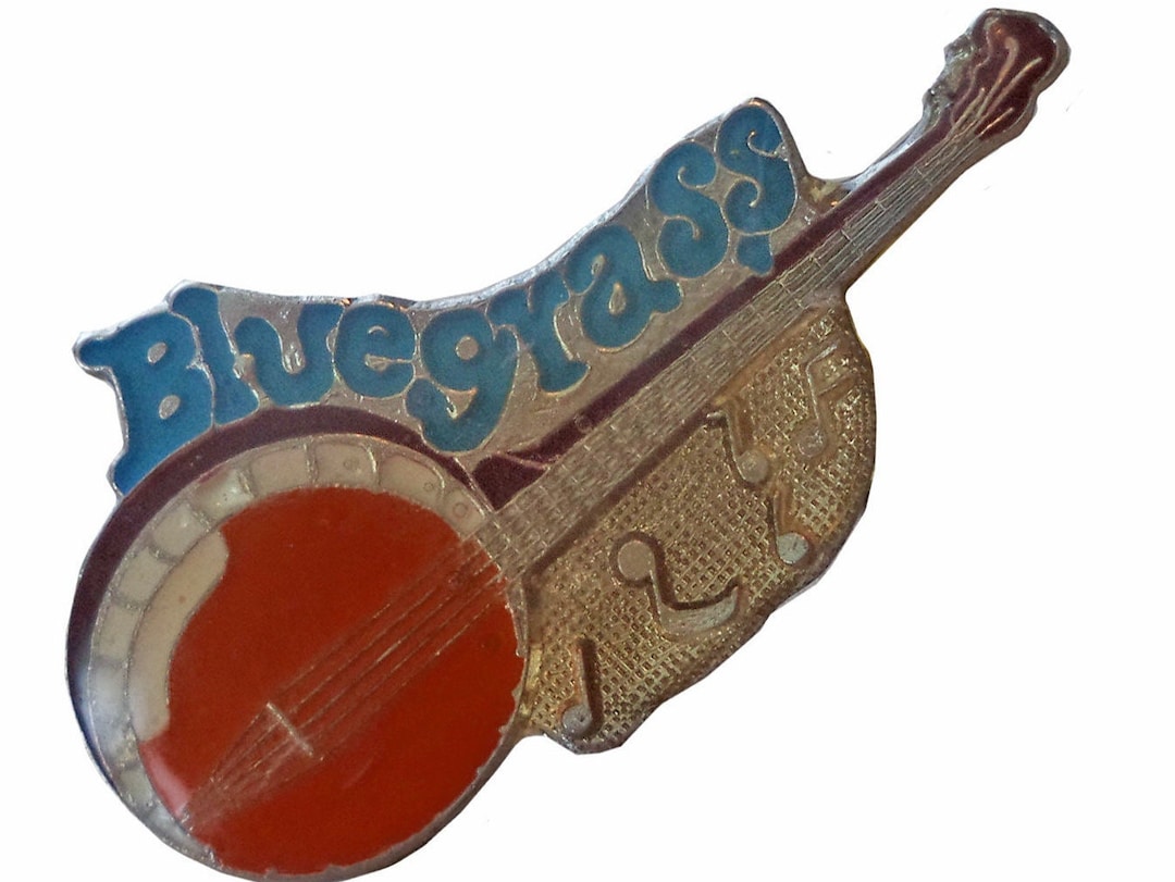 BLUEGRASS BANJO Tie/hat Vintage Enamel Pin Lapel Badge Folk Music ...