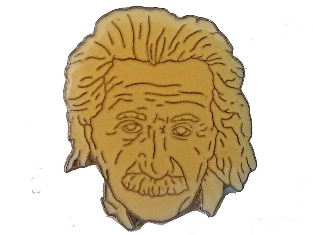 Vintage Albert Einstein Enamel Pin Badge - Etsy