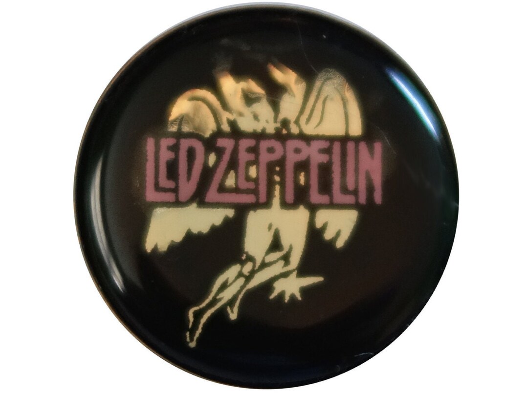 LED ZEPPELIN Vintage Puffy Sticker Pin Badge Lapel Gift Button Swan ...