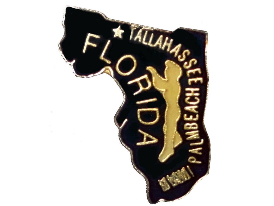 FLORIDA State Vintage Enamel Pin Lapel Badge Talahassee Pinback - Etsy