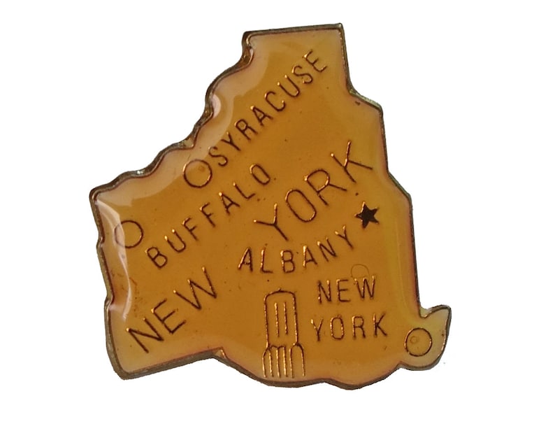 NEW YORK STATE Vintage Enamel Pin Lapel Badge Brooch Gift Landscape - Etsy
