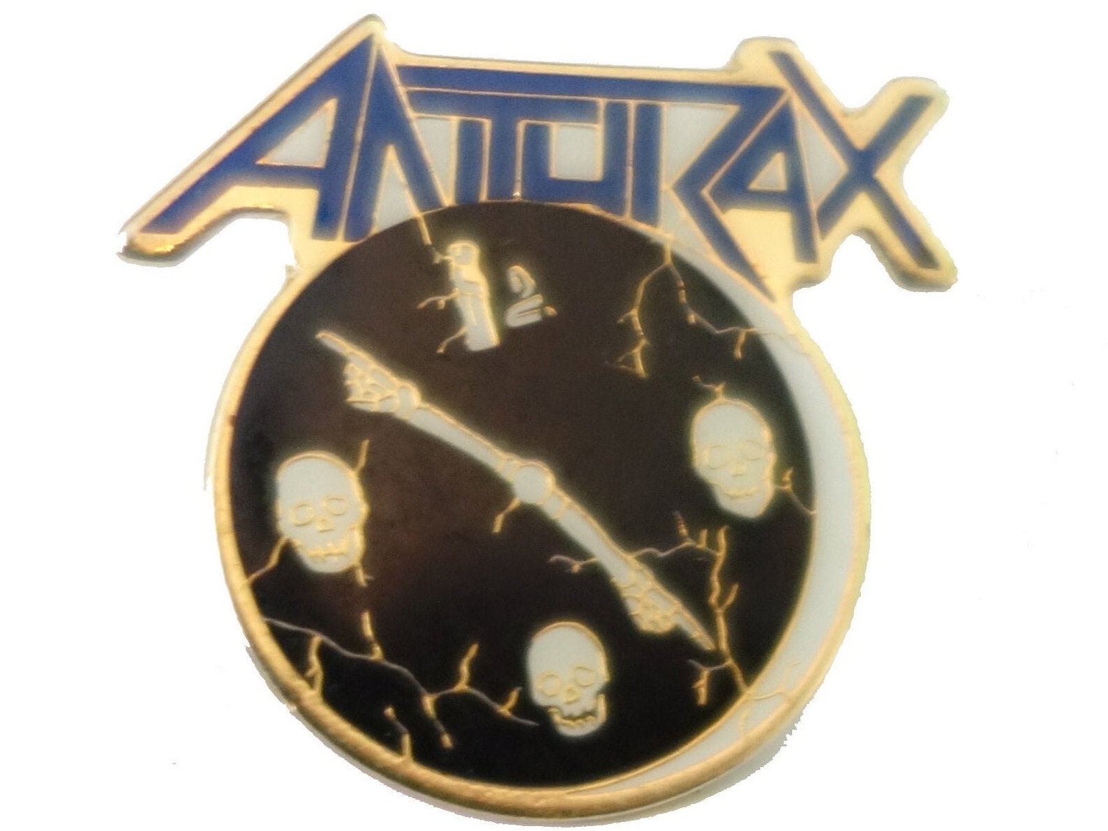 ANTHRAX Persistence of Time Vintage Enamel Pin Lapel Badge Gift Thrash ...
