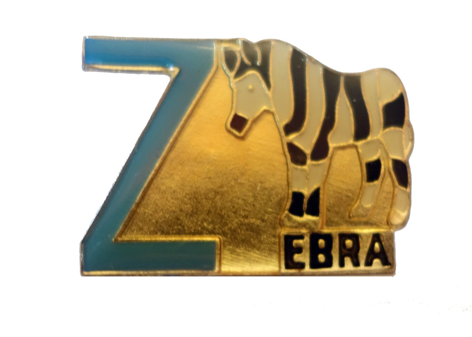 Z is for ZEBRA Vintage Enamel Pin Lapel Badge Gift Alphabet - Etsy