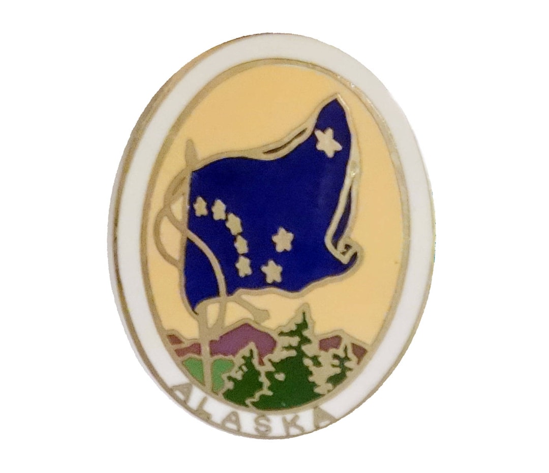 ALASKA State Flag Vintage Enamel Pin Lapel Badge Pinback - Etsy
