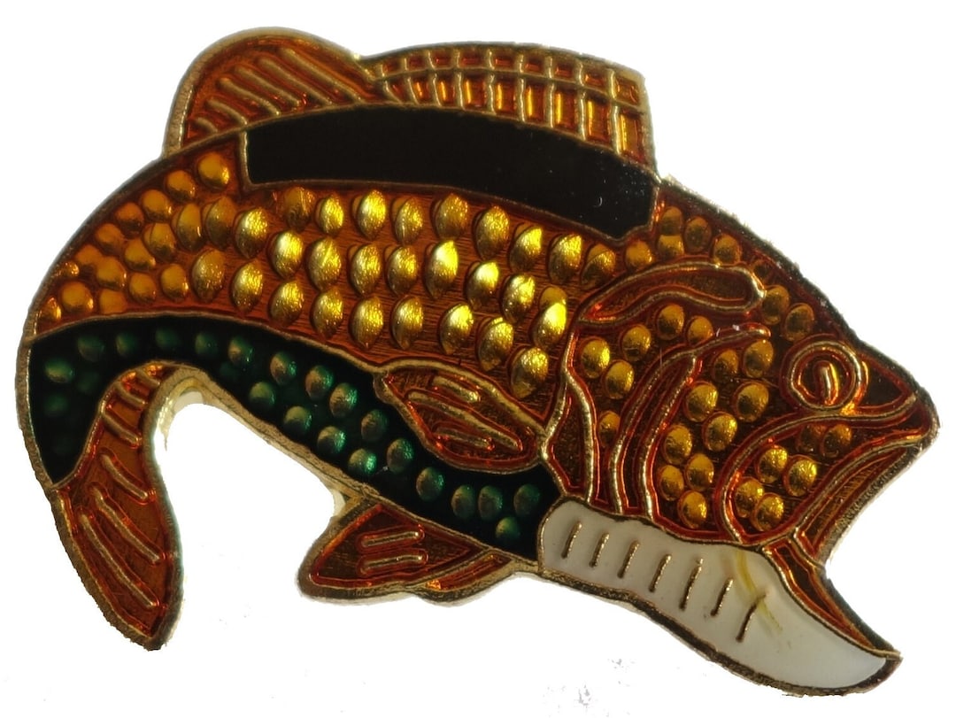 LARGEMOUTH BASS Fish Vintage Enamel Pin Lapel Badge Pinback - Etsy