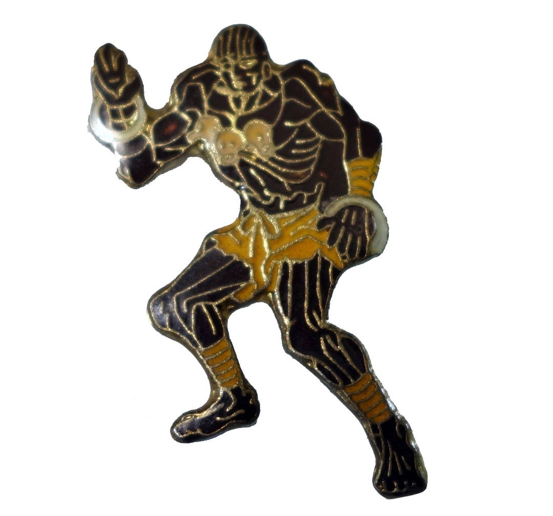 DHALSIM Yoga Fire Flame Vintage Enamel Pin Lapel Badge Logo Nintendo ...