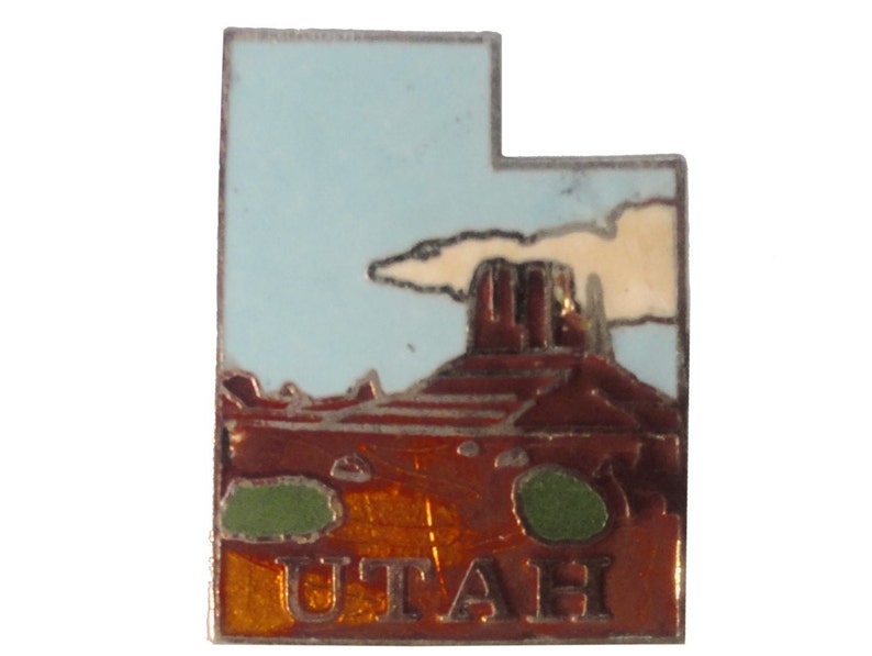 UTAH STATE Vintage Enamel Pin Lapel Badge Gift Landscape Mafco - Etsy