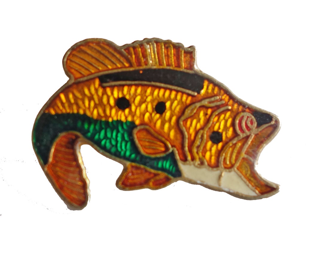 SPOTTED BASS Fish Vintage Enamel Pin Lapel Badge Pinback - Etsy