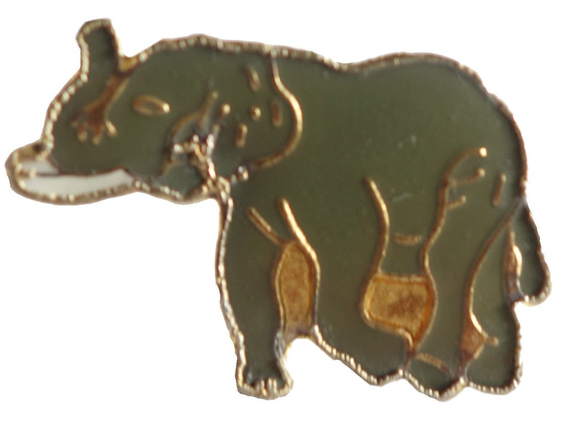 ELEPHANT Vintage Lapel Enamel Pin Majestic Tusk Pinback - Etsy