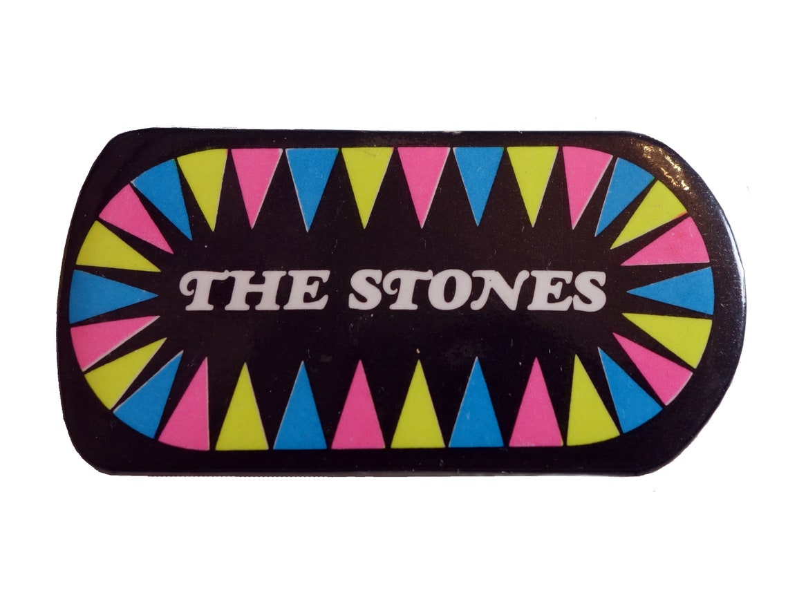 The Rolling Stones Psychedelic Vintage Button Badge Pin Promo Pinback ...