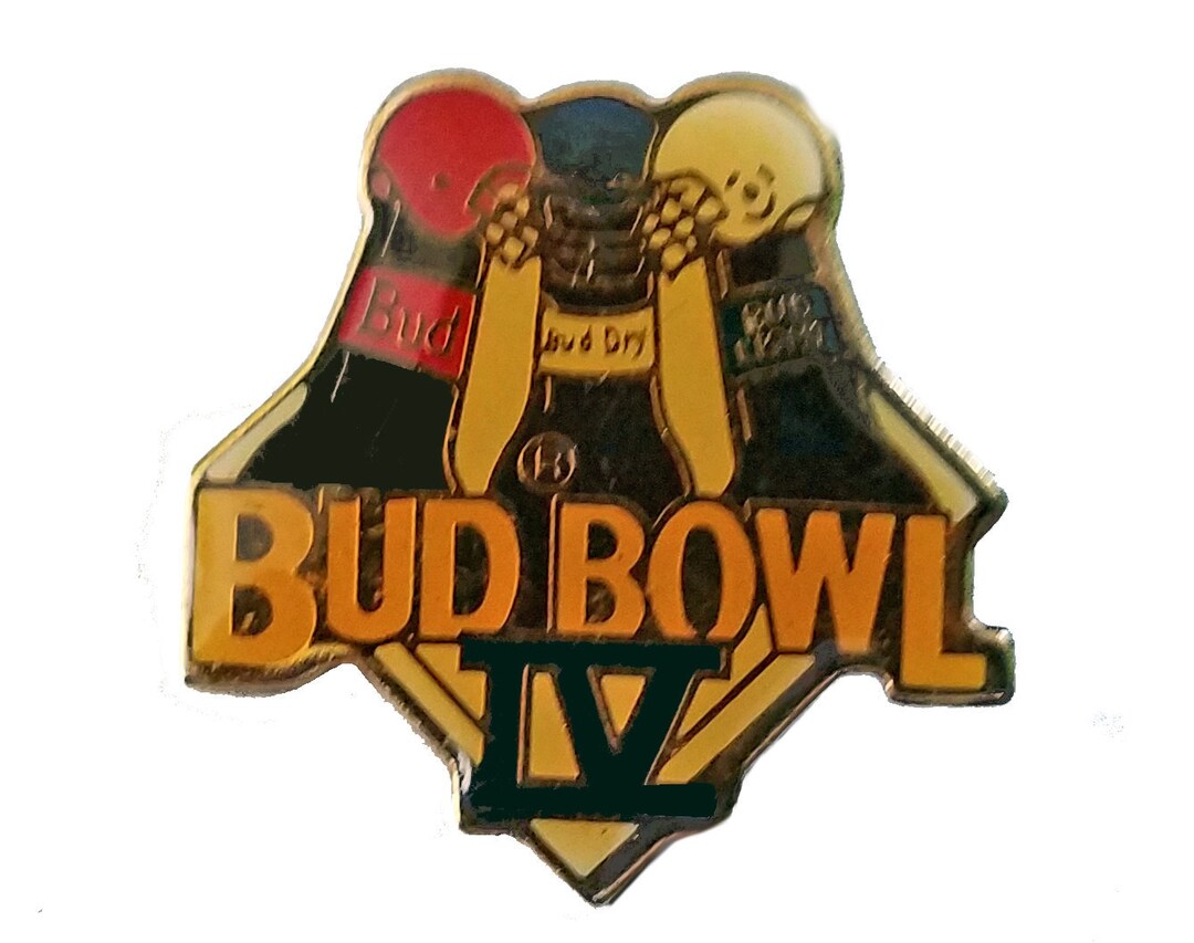 BUD BOWL IV Budweiser Beer Bottle Can Vintage Enamel Pin Lapel 1992 ...