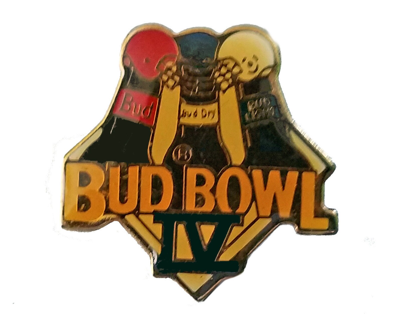 BUD BOWL IV Budweiser Beer Bottle Can Vintage Enamel Pin Lapel - Etsy