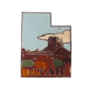 UTAH STATE vintage enamel pin lapel badge brooch gift | Etsy