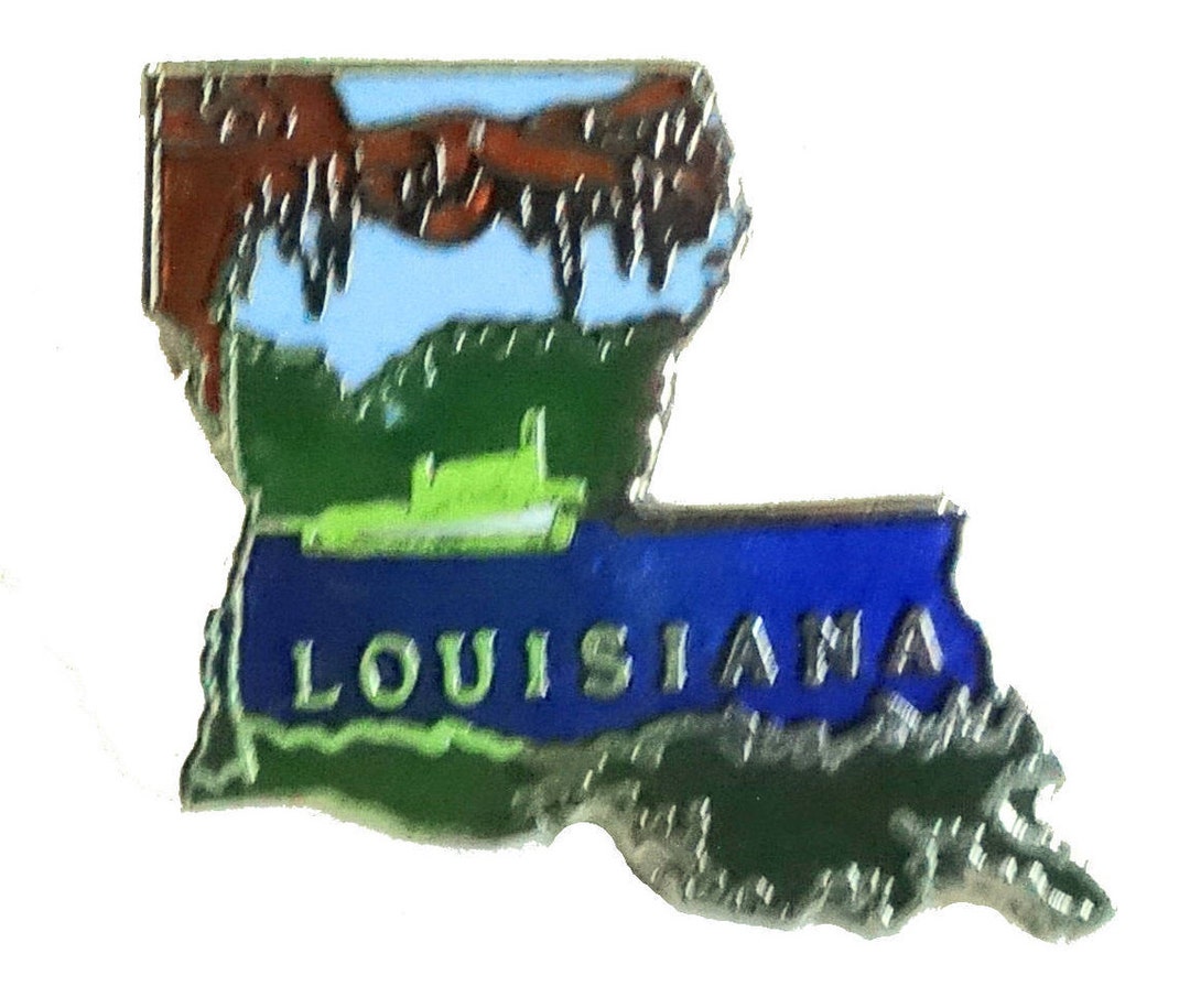 LOUISIANA STATE Bayou Vintage Enamel Pin Lapel Badge Brooch Gift ...