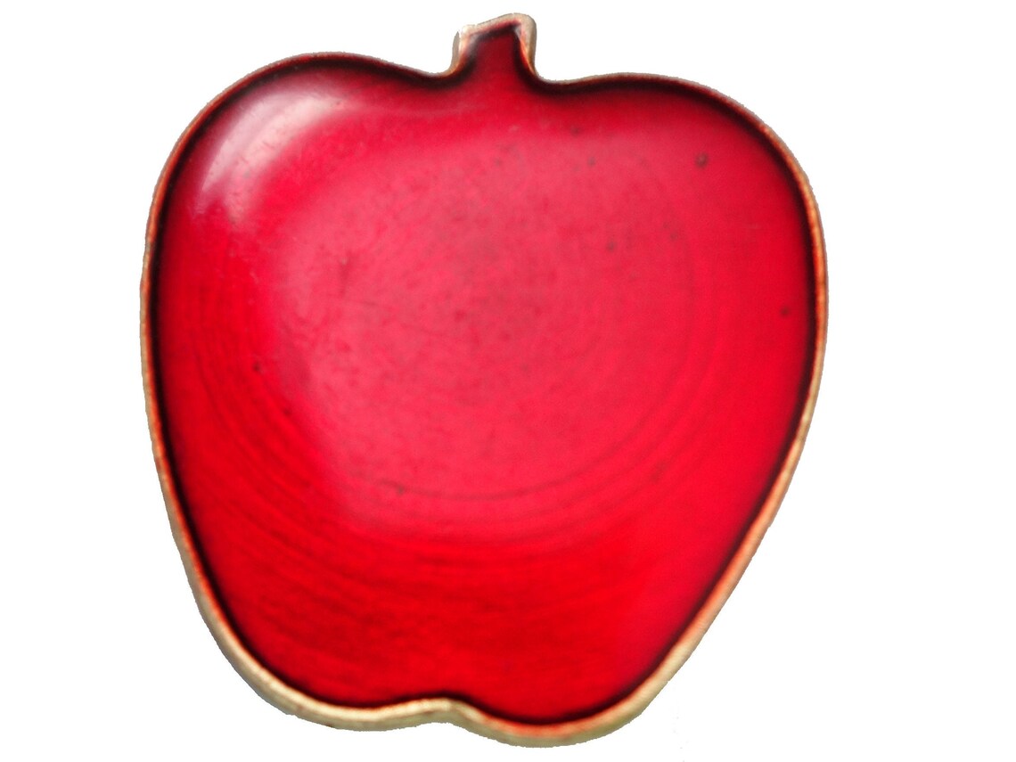 RED APPLE Vintage Enamel Lapel Pin Badge Pinback Teacher Gift - Etsy