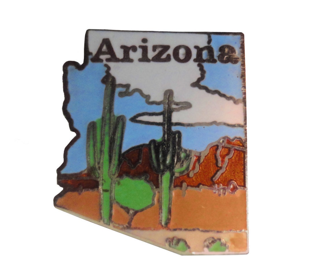ARIZONA STATE Vintage Enamel Pin Lapel Badge Landscape Mafco Pinback - Etsy