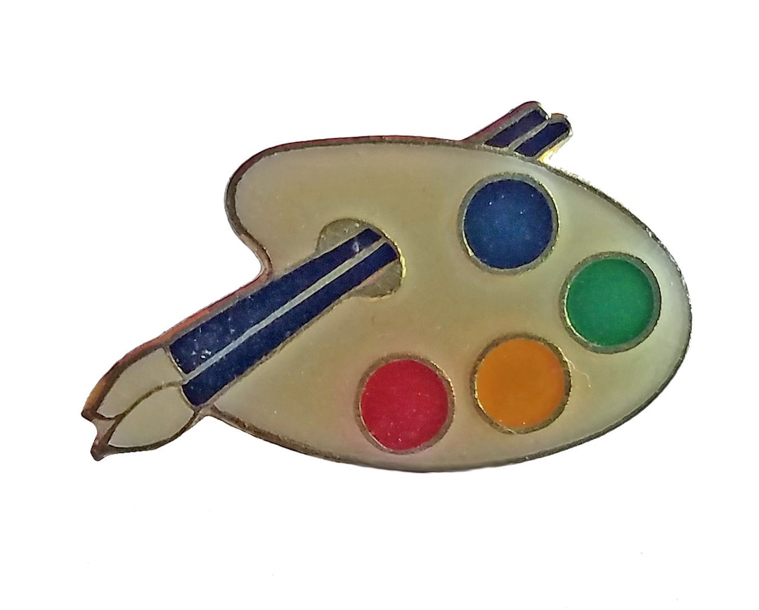 ARTIST PALETTE Vintage Enamel Pin Badge Lapel ART Pinback - Etsy