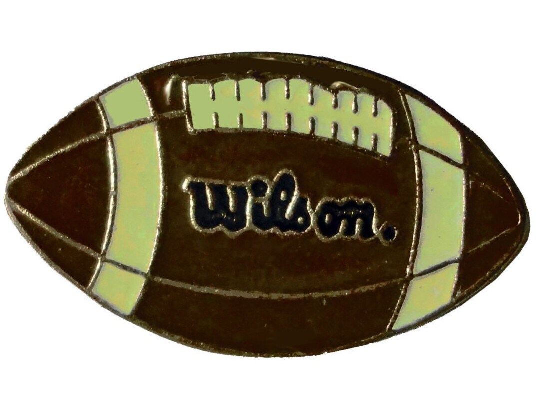 WILSON FOOTBALL Dark Vintage Enamel Pin Lapel Badge Fan 1980s 1970s ...