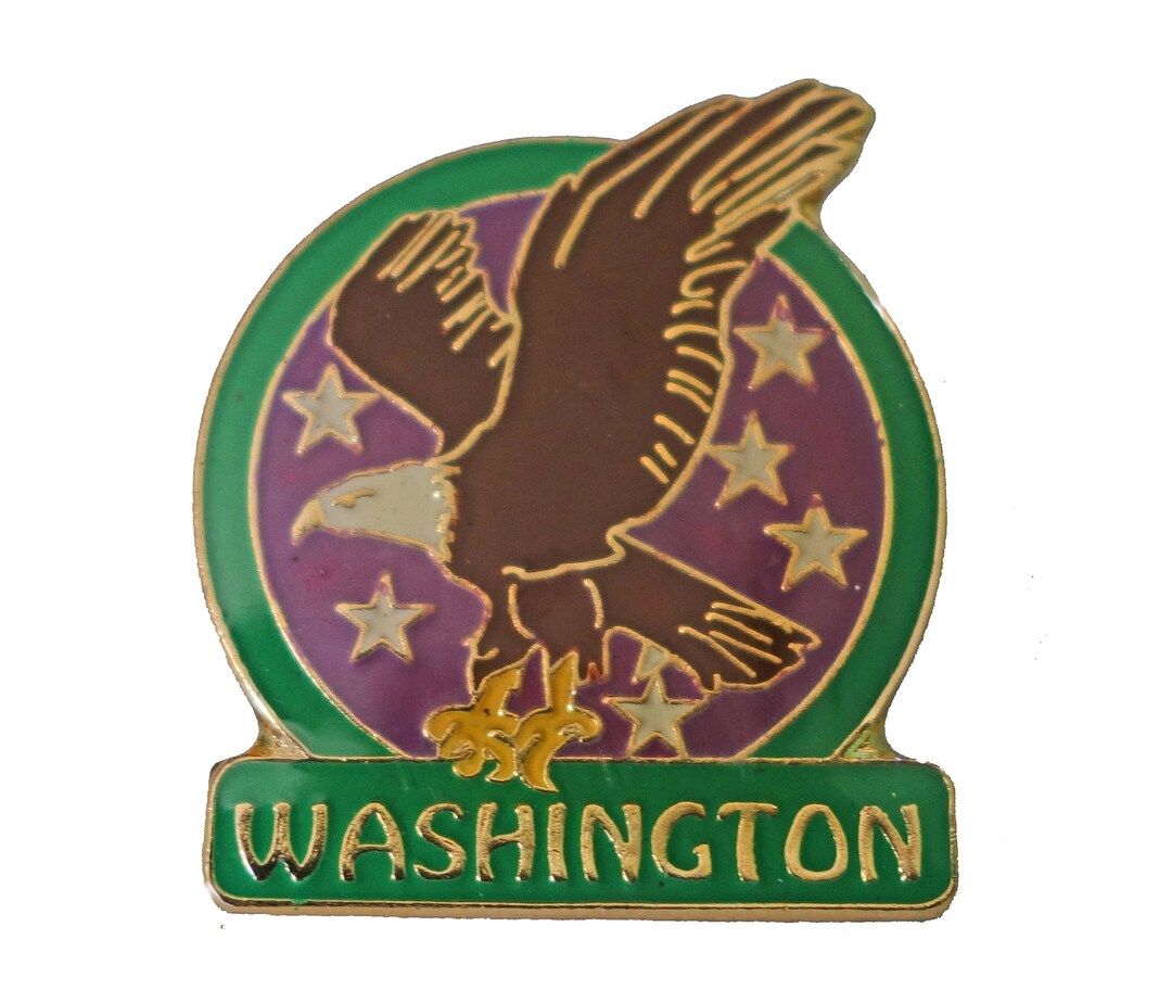 WASHINGTON State EAGLE Vintage Enamel Pin Lapel Badge WA Pinback - Etsy