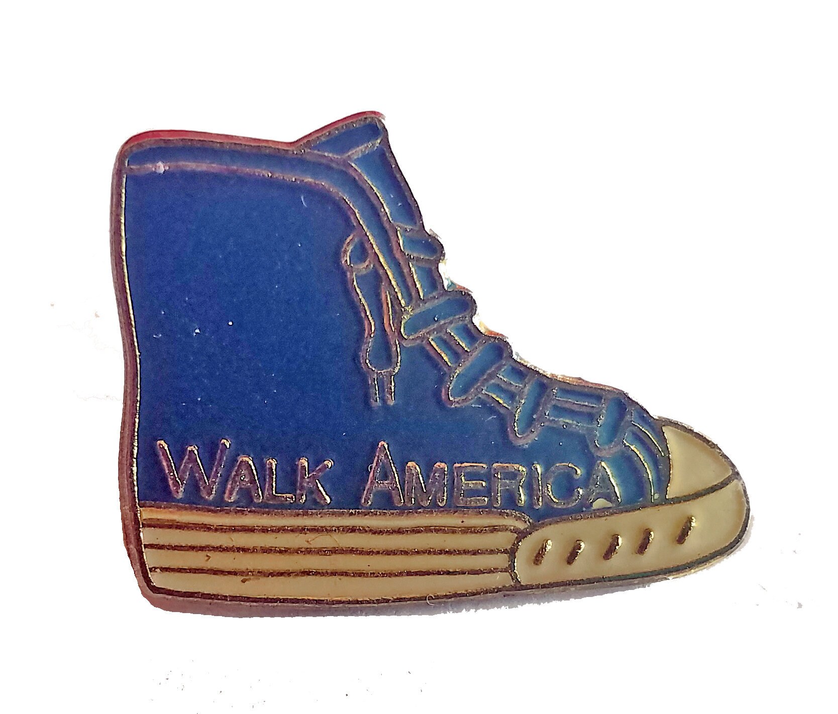 WALK AMERICA cartoon vintage enamel pin lapel badge brooch | Etsy