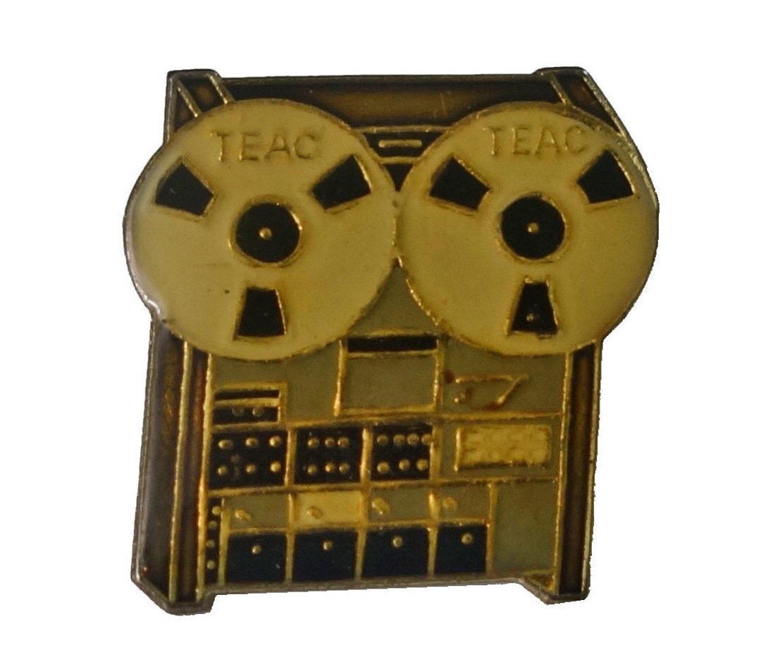 TEAC TAPE MACHINE Vintage Enamel Pin Lapel Badge Reel to Reel Pinback ...