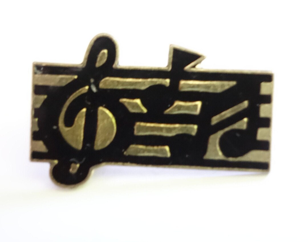 MUSIC NOTES Vintage Enamel Pin Lapel Badge Music Treble Clef Pinback - Etsy