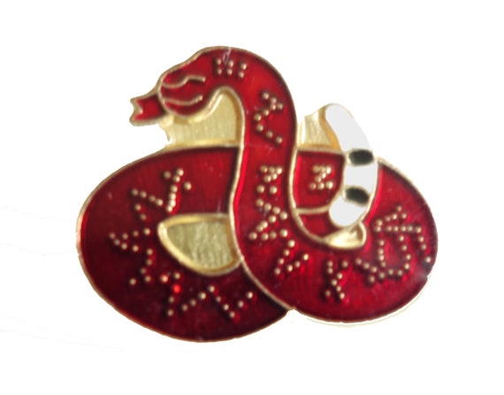 RATTLESNAKE Vintage Enamel Lapel Pin Snake Pinback | Etsy