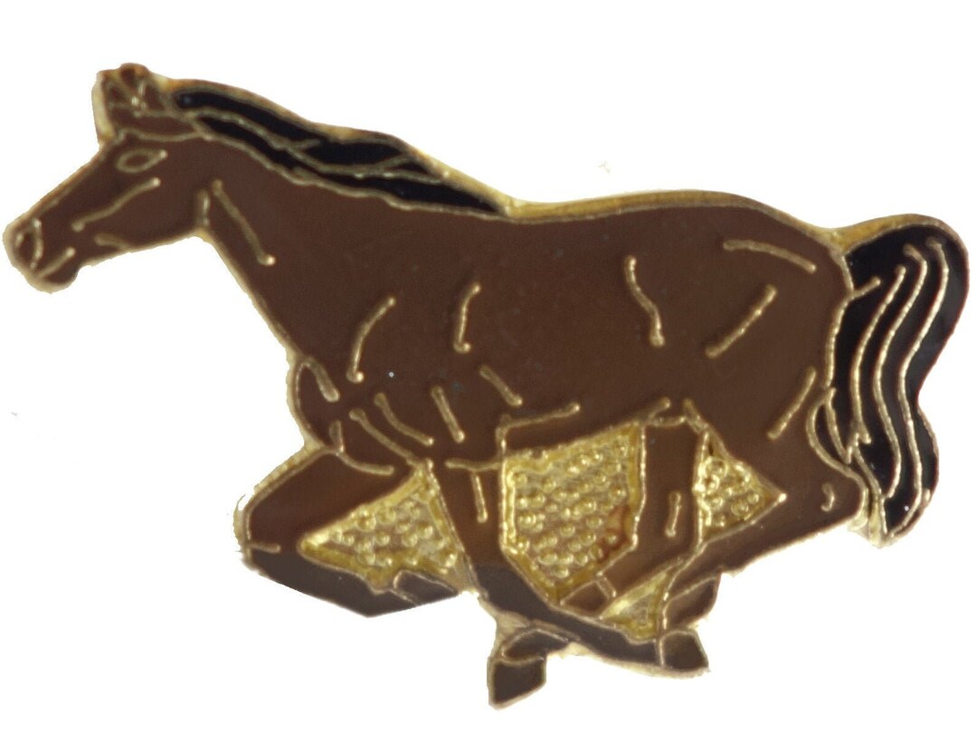 RUNNING HORSE Vintage Enamel Pin Lapel Badge Tie Hat Pin Pinback - Etsy