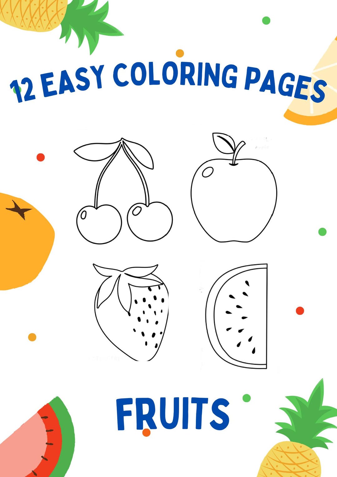 12 Easy Coloring Pages | for Small Kids Toddlers | Instant Download ...