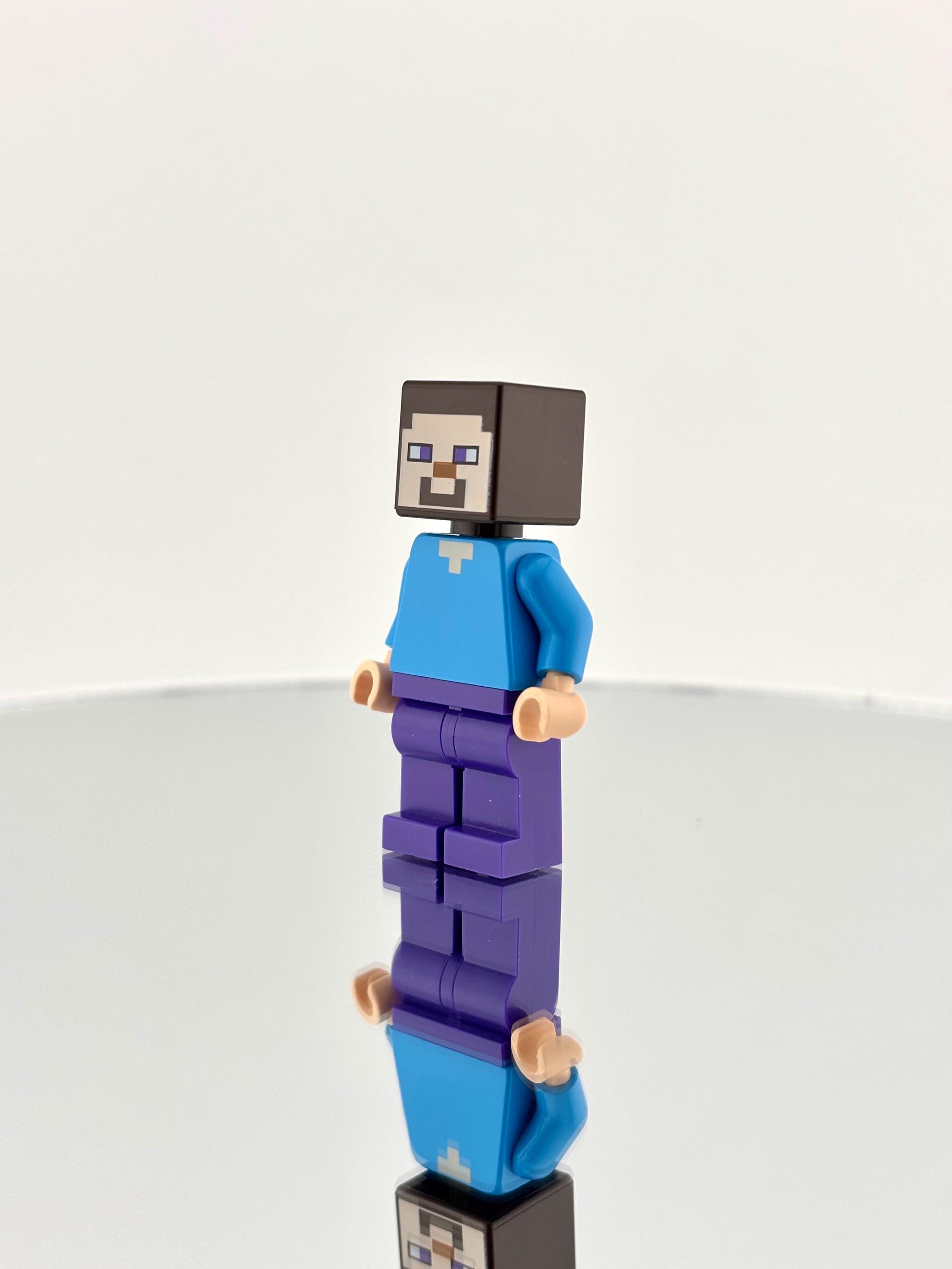 LEGO® Minecraft Steve Minifigure – Fair Skin, Classic Blue Shirt & Dark ...
