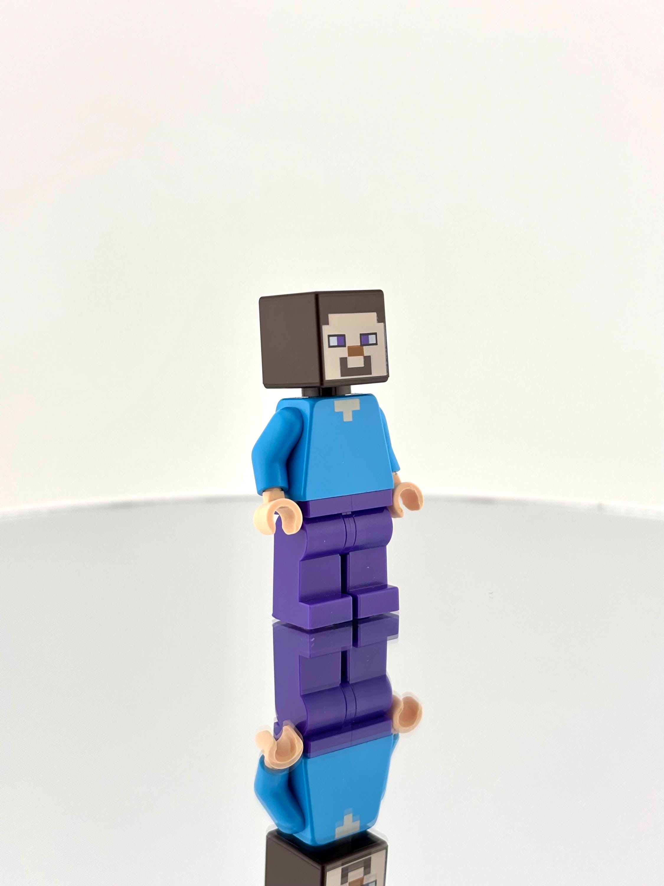 LEGO® Minecraft Steve Minifigure – Fair Skin, Classic Blue Shirt & Dark ...