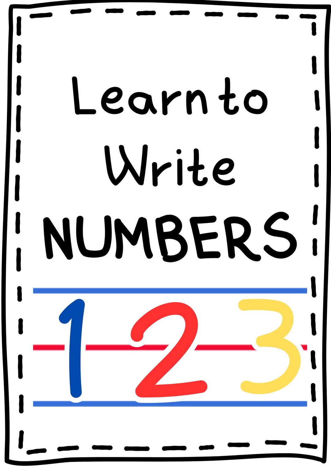 Learn to Write Numbers Traceable Dot to Dot 1 to 10 Write Count Numbers ...