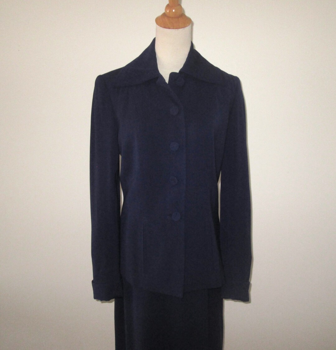 Vintage 1950s Blue Wool Suit by Country Club Coat California Forstmann ...