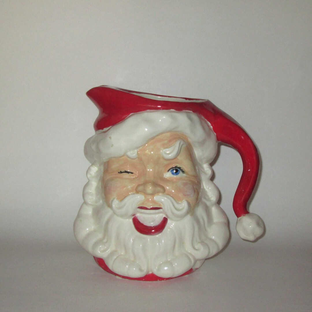 Vintage 1950s Winking Santa Claus Pitcher Large - Etsy
